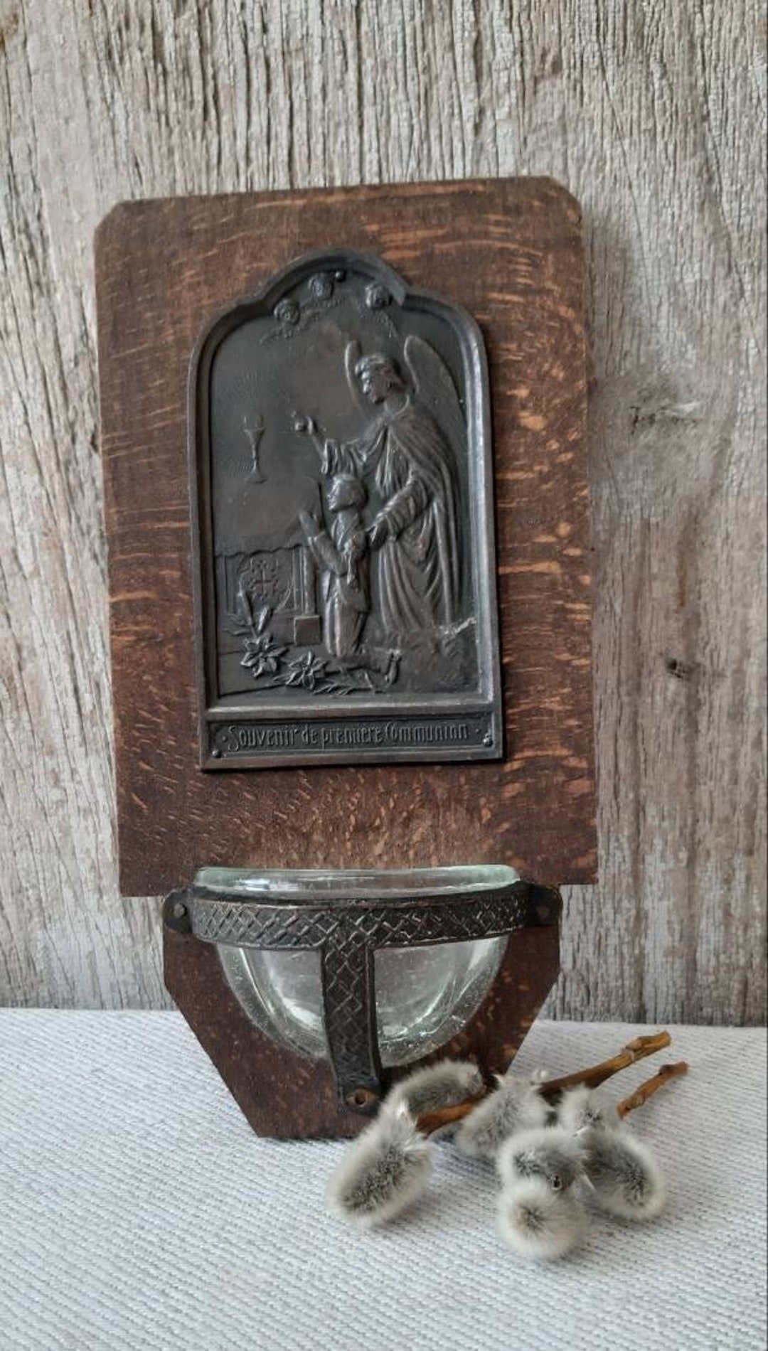 Vintage French Holy Water Font * 1st Communion * France Around 1920 ...