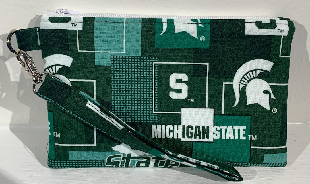 Paisley Michigan State University Wristlet Purse, Zipper Clutch, MSU ...