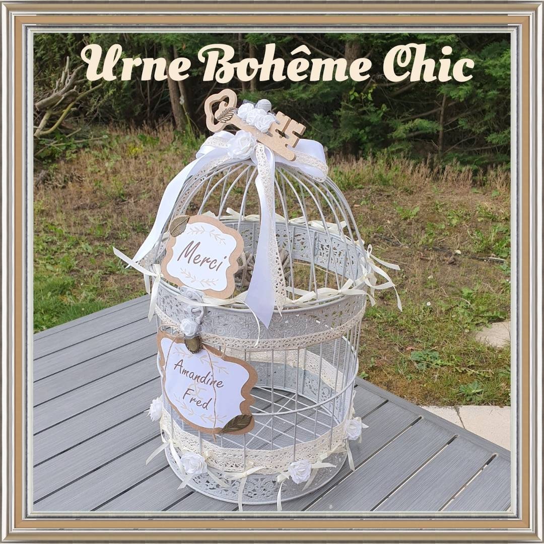 Customizable Retro Chic Urn/bird Cage Envelope Box - Etsy UK