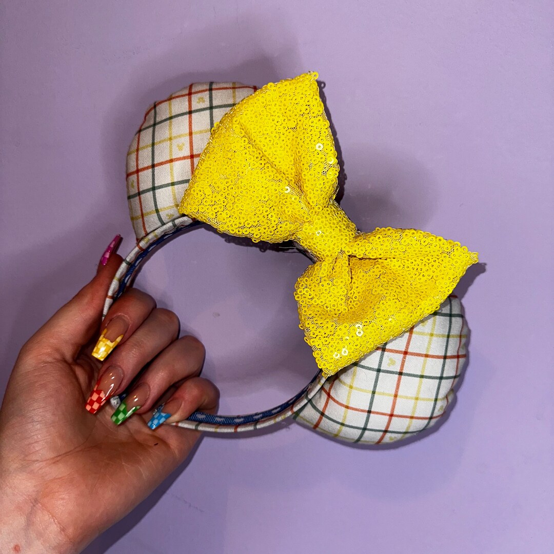 Pastel Checked Tartan Spring Minnie Mickey Ears - Etsy