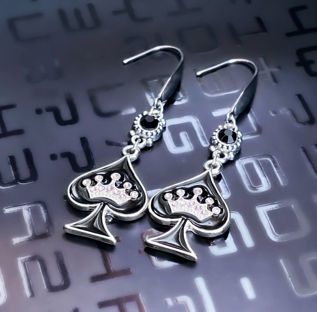 Spade W/ Crown Stainless Steel Drop Earrings - Hotwife, QOS, Queen of ...