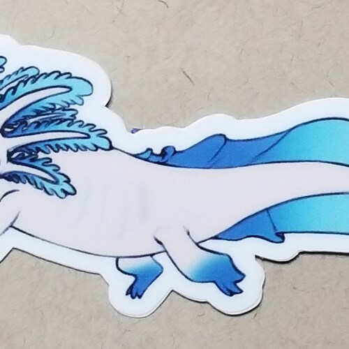 Blue Axolotl Sticker - Etsy