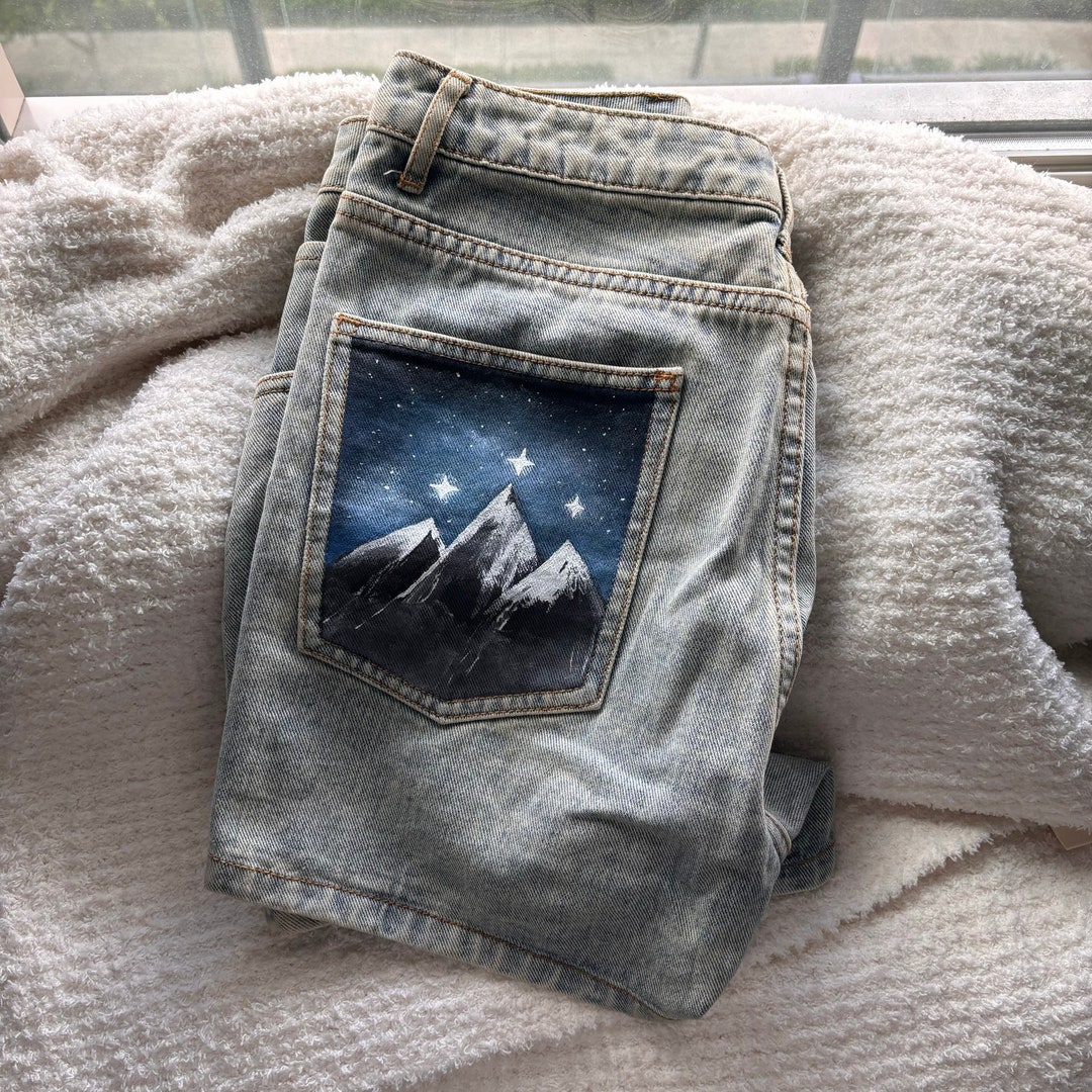 Velaris ACOTAR Painted Denim Shorts - to the Stars Design - Etsy