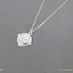 Fiona Necklace 24K Gold 925 Sterling Silver Necklace Circle Dainty ...