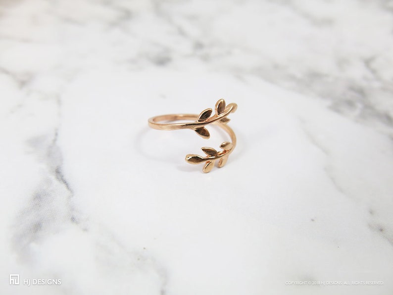 Laurel Ring Gold Vermeil 925 Sterling Silver Leaf Rings - Etsy