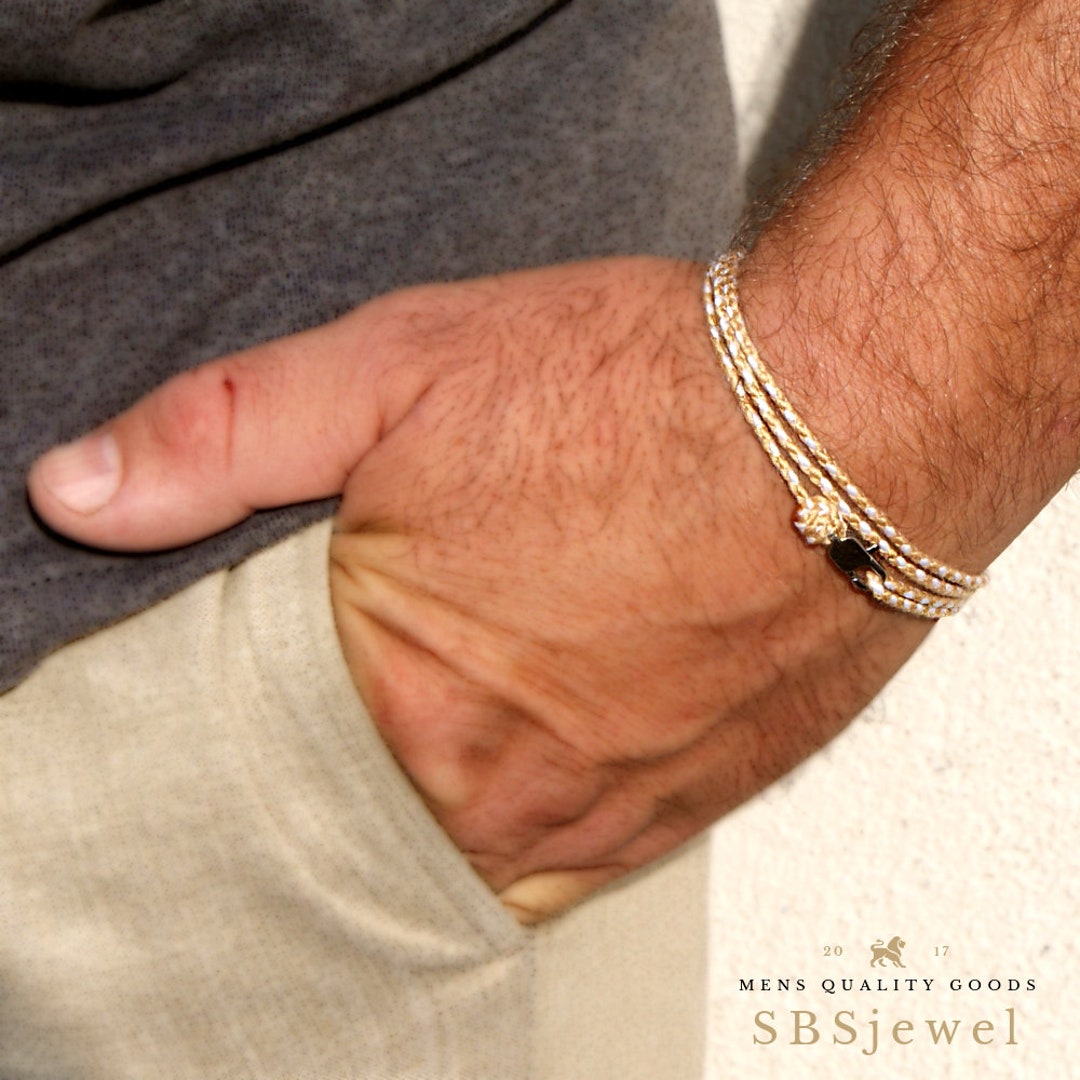 STRING BRACELET Beige Woven Bracelets for Summer Thin String Bracelets ...