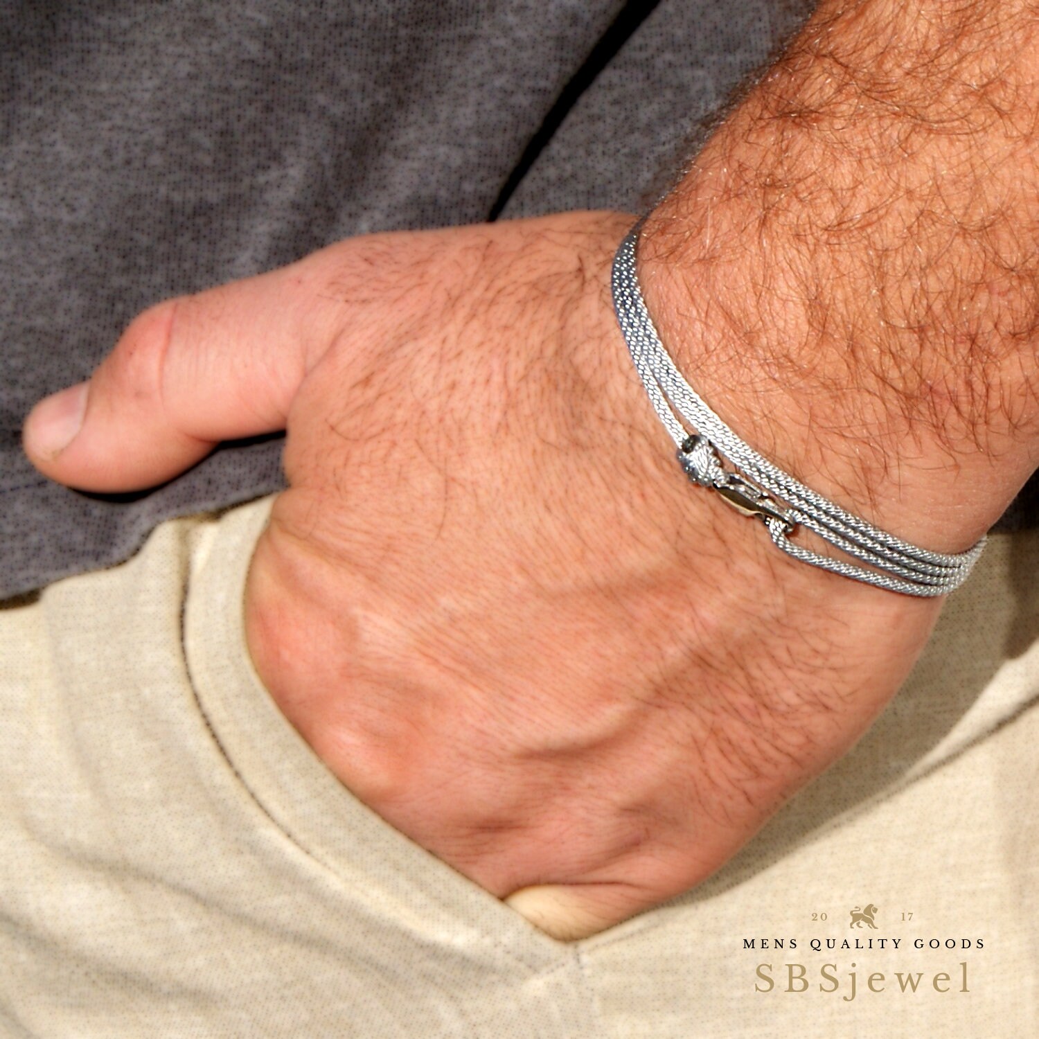 MAN ROPE BRACELET Rope Bracelet Man Silver Thread Bracelet - Etsy
