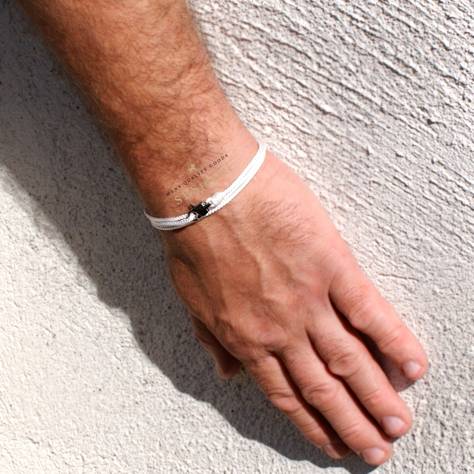 White Rope Bracelet White Surfer Bracelet Adjustable Bracelet | Etsy