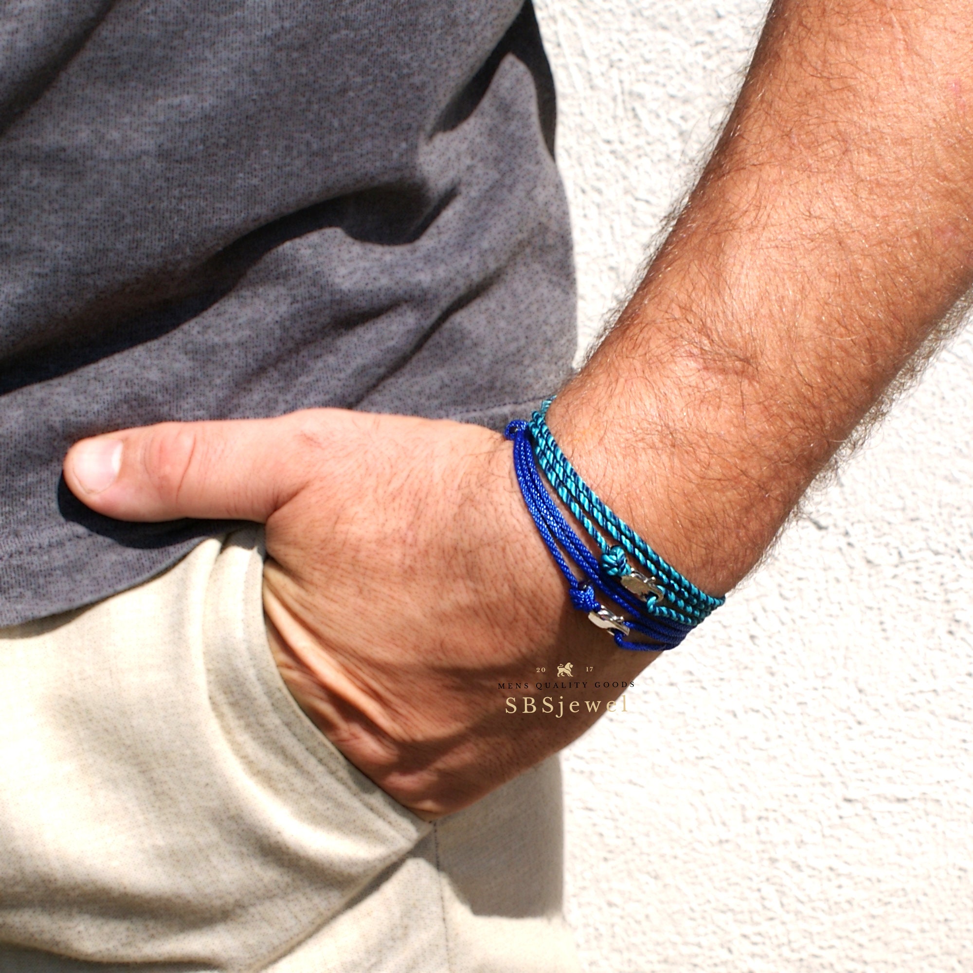 Neon Blue Thread Bracelet Blau Faden Armband Neon Blue Rope - Etsy