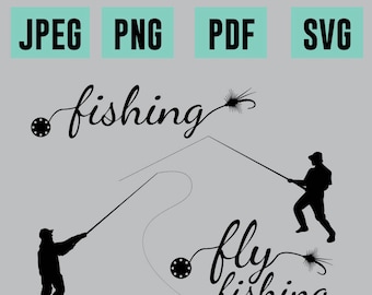 Fly fishing svg | Etsy