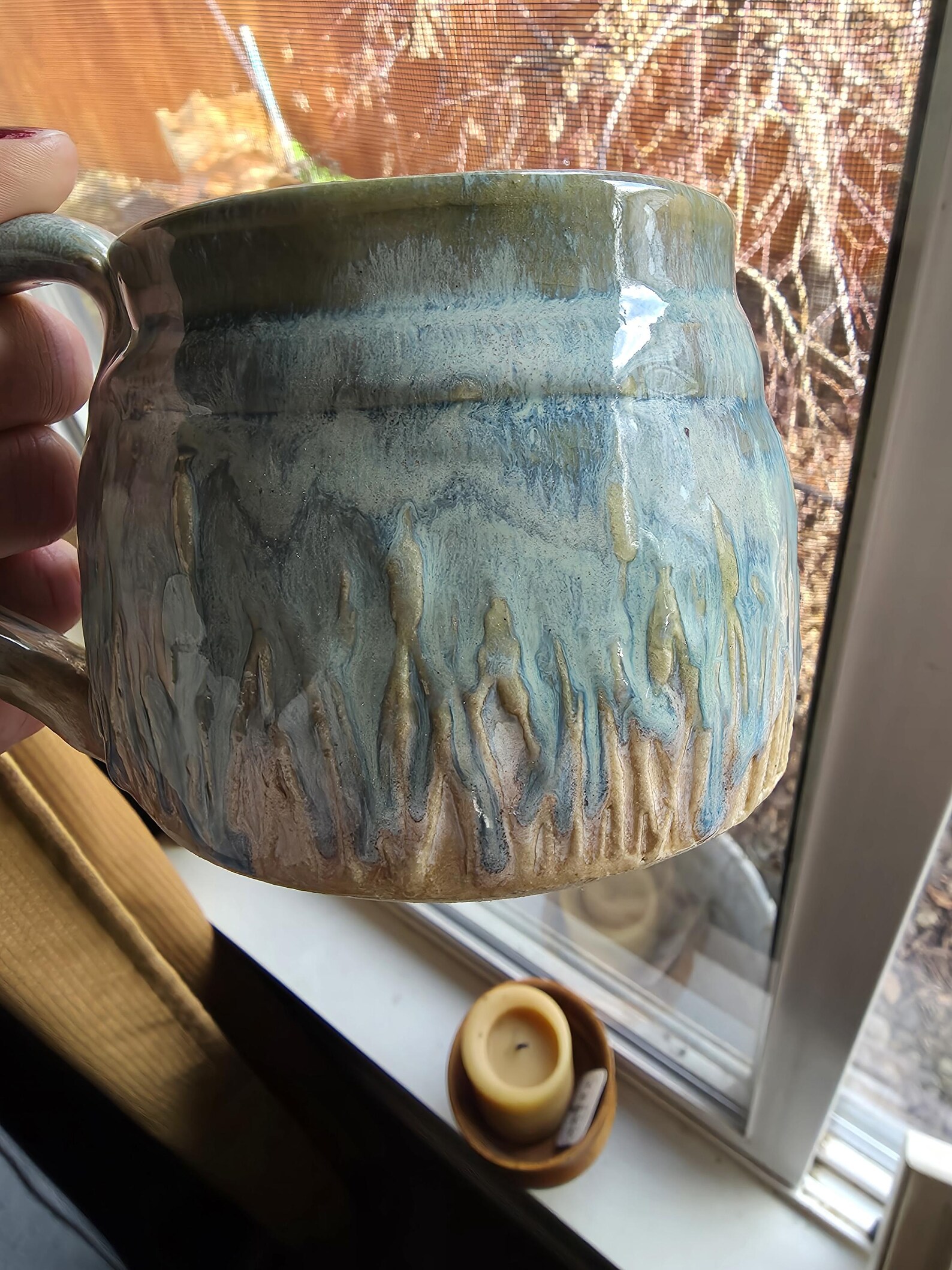 Pottery Mugs in Multi Colored Glaze - Etsy