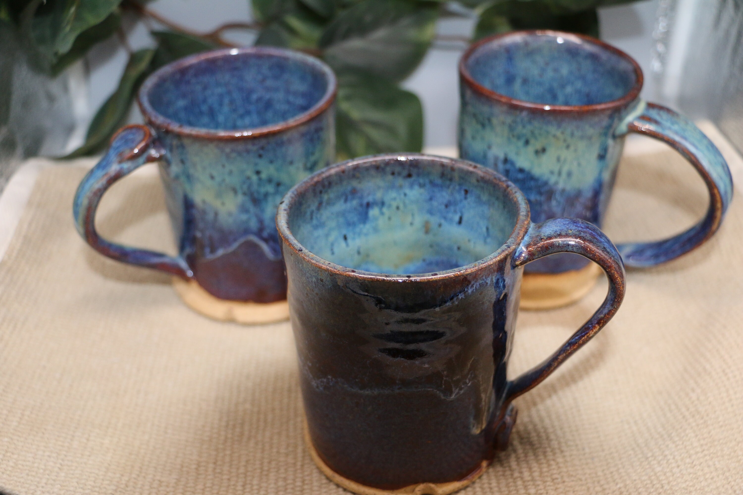 Pottery Mugs in Multi Colored Glaze - Etsy