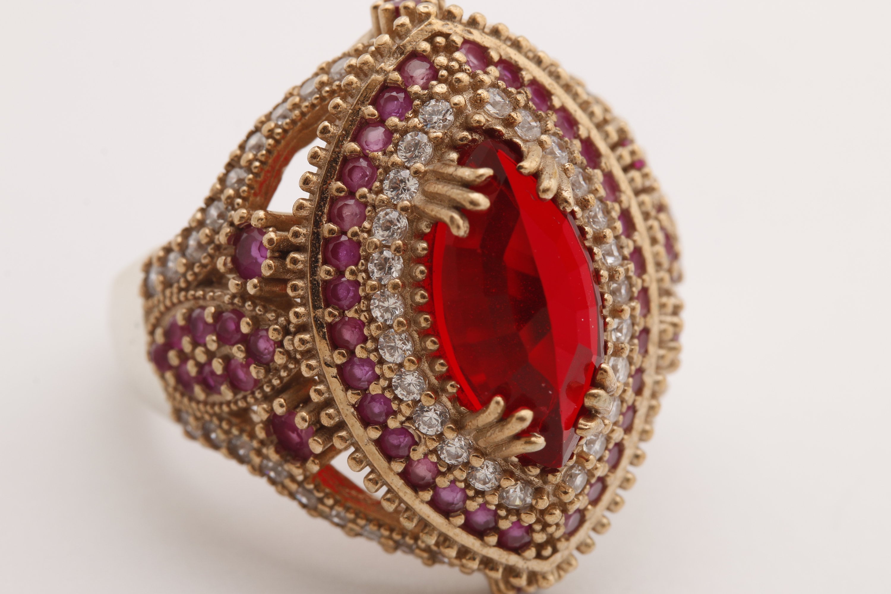 Joyería turca hecha a mano con forma de marquesa rubí y - Etsy España