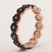 Band Ring Flower Style Turkish Handmade Jewelry Black Zircon - Etsy
