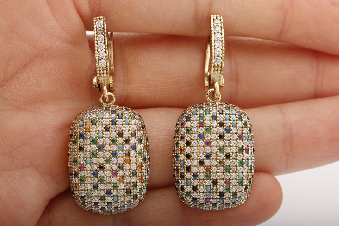 Turkish Handmade Jewelry Round Cut Sapphire Emerald Turquoise - Etsy