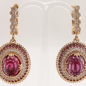 Turkish Handmade Jewelry Oval Shape Pink Ruby and Round Cut Topaz 925 ...