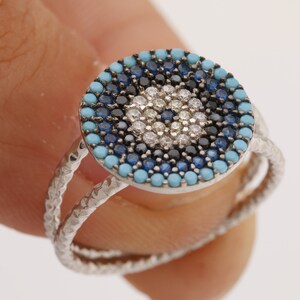 Evil Eye Turkish Nazar Handmade Good Luck 925 Sterling Silver - Etsy