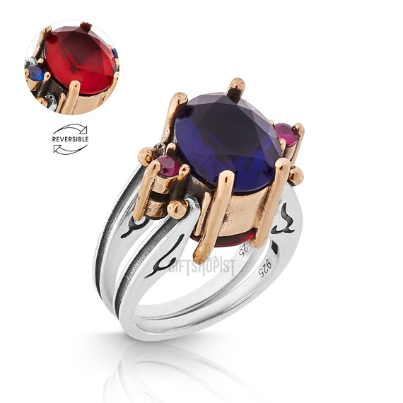 Extraordinary Ring Two in a One Ring Reversible Style Oval - Etsy