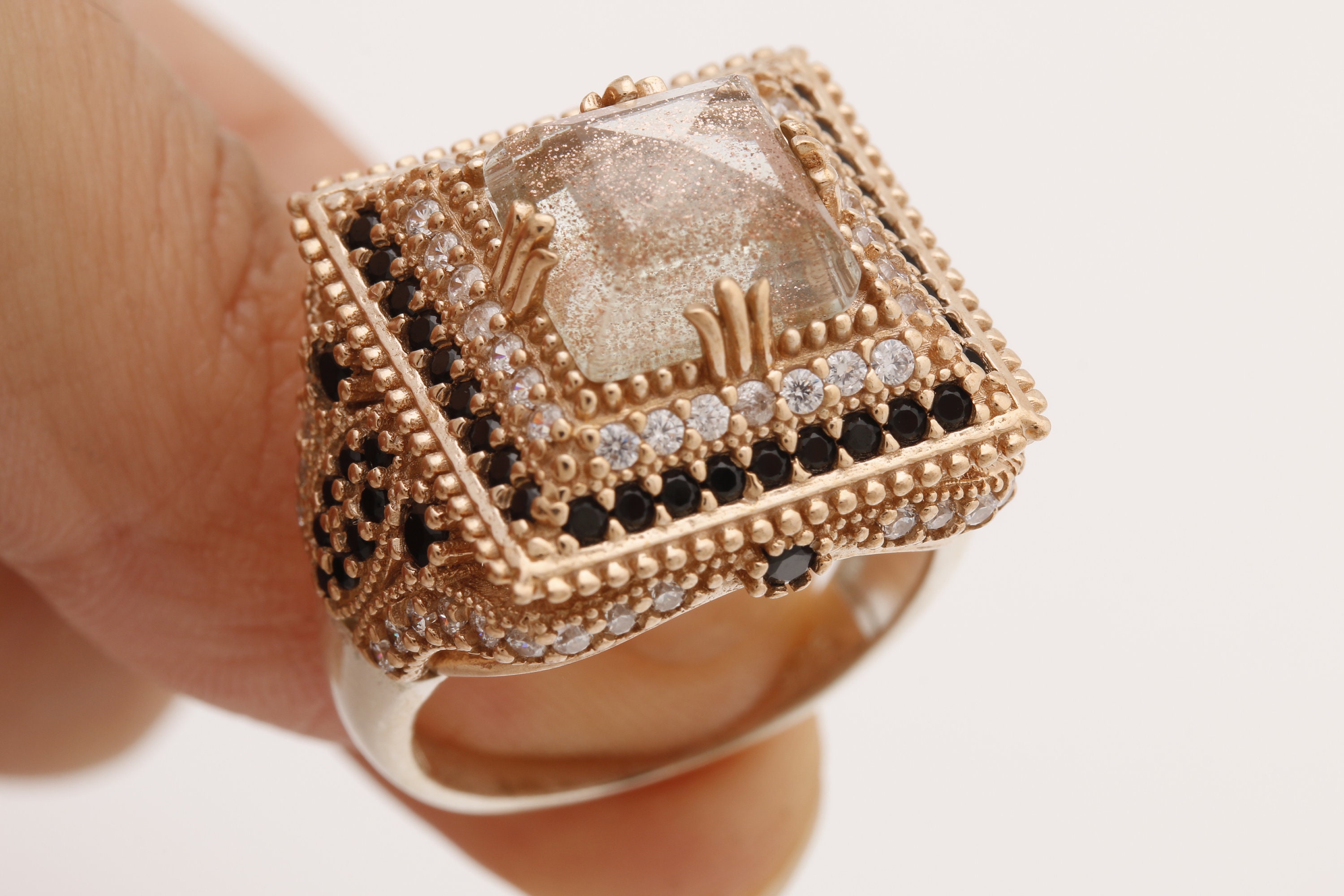 Turkish Handmade Jewelry Square Shape Glitter Brown Shiny | Etsy