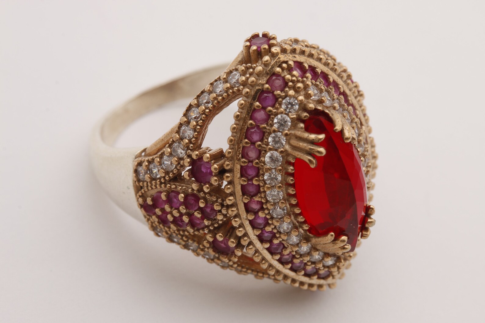 Joyería turca hecha a mano con forma de marquesa rubí y - Etsy España