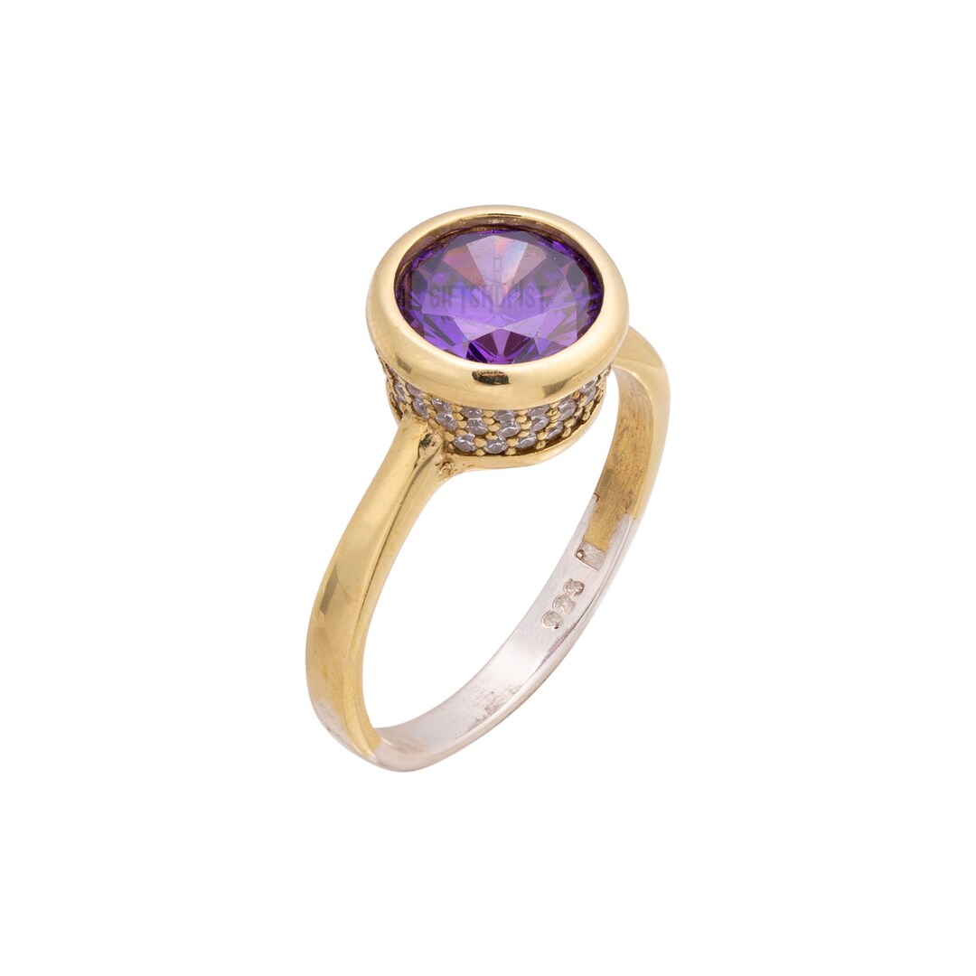 Fashion Style Turkish Jewelry Round Shape Amethyst and Round Cut Topaz ...