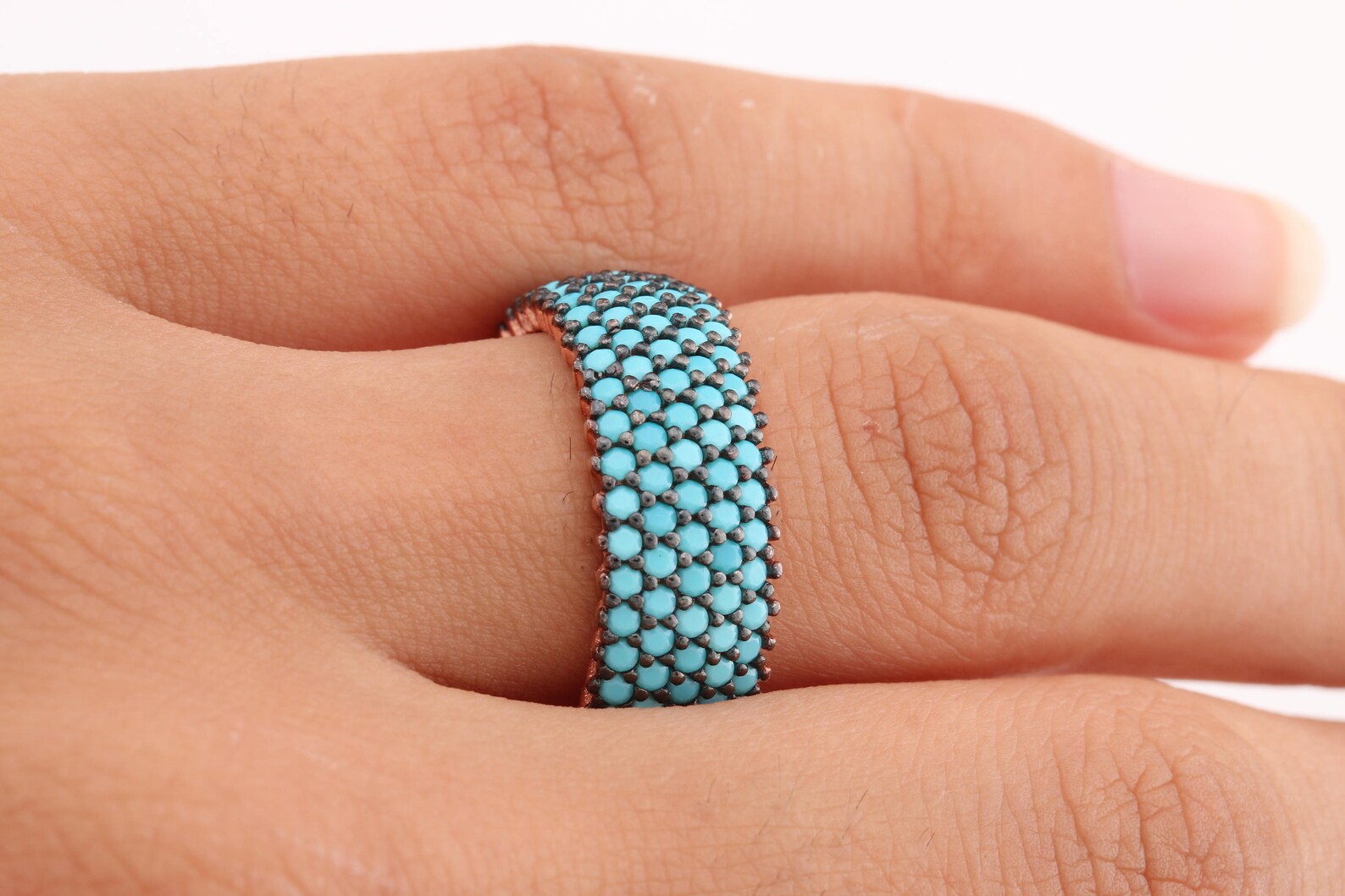 Band Ring Handmade Turkish Special Turquoise Jewelry 5 Lines - Etsy