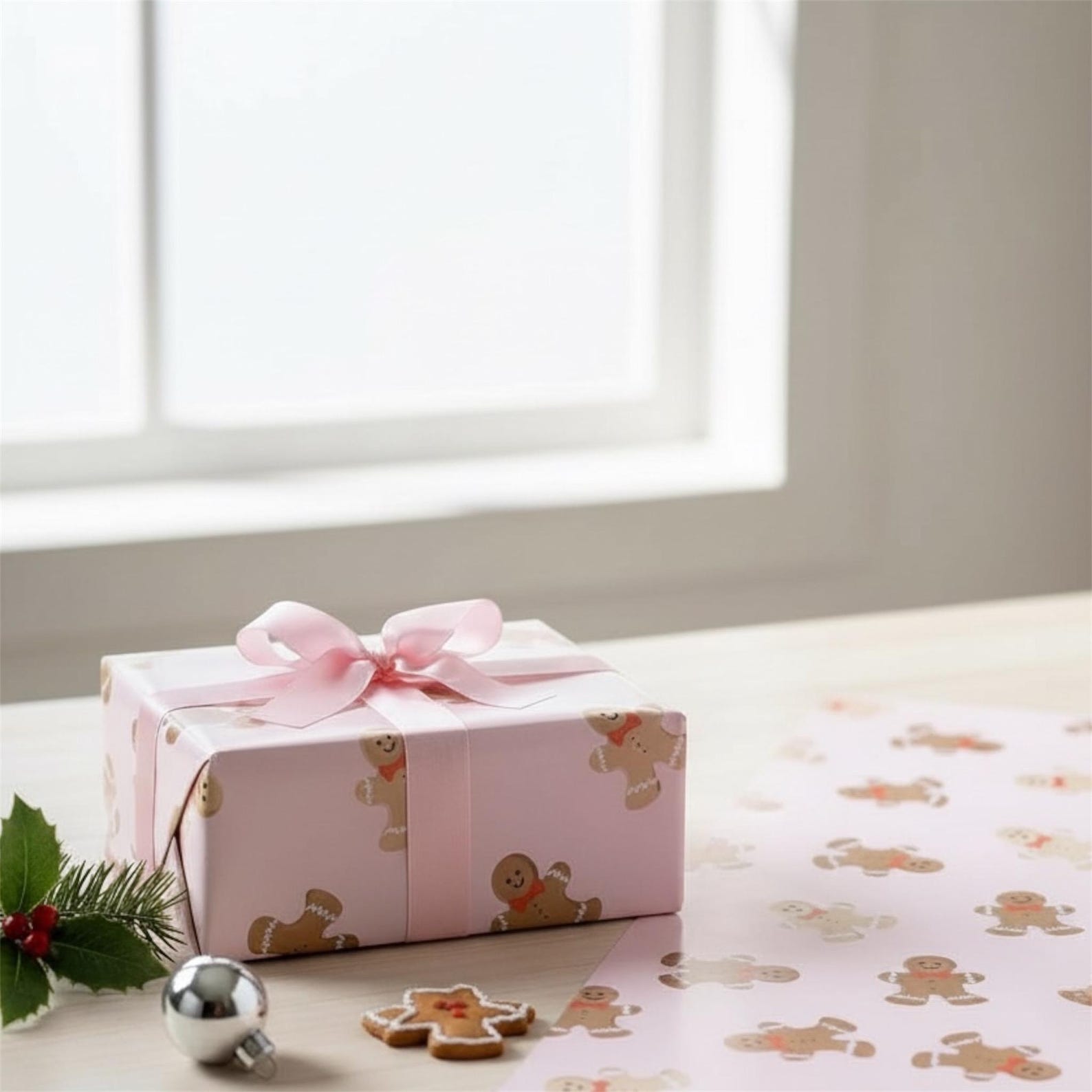 Gingerbread Wrapping Paper - Christmas Gift Wrap - Aesthetic Wrapping ...