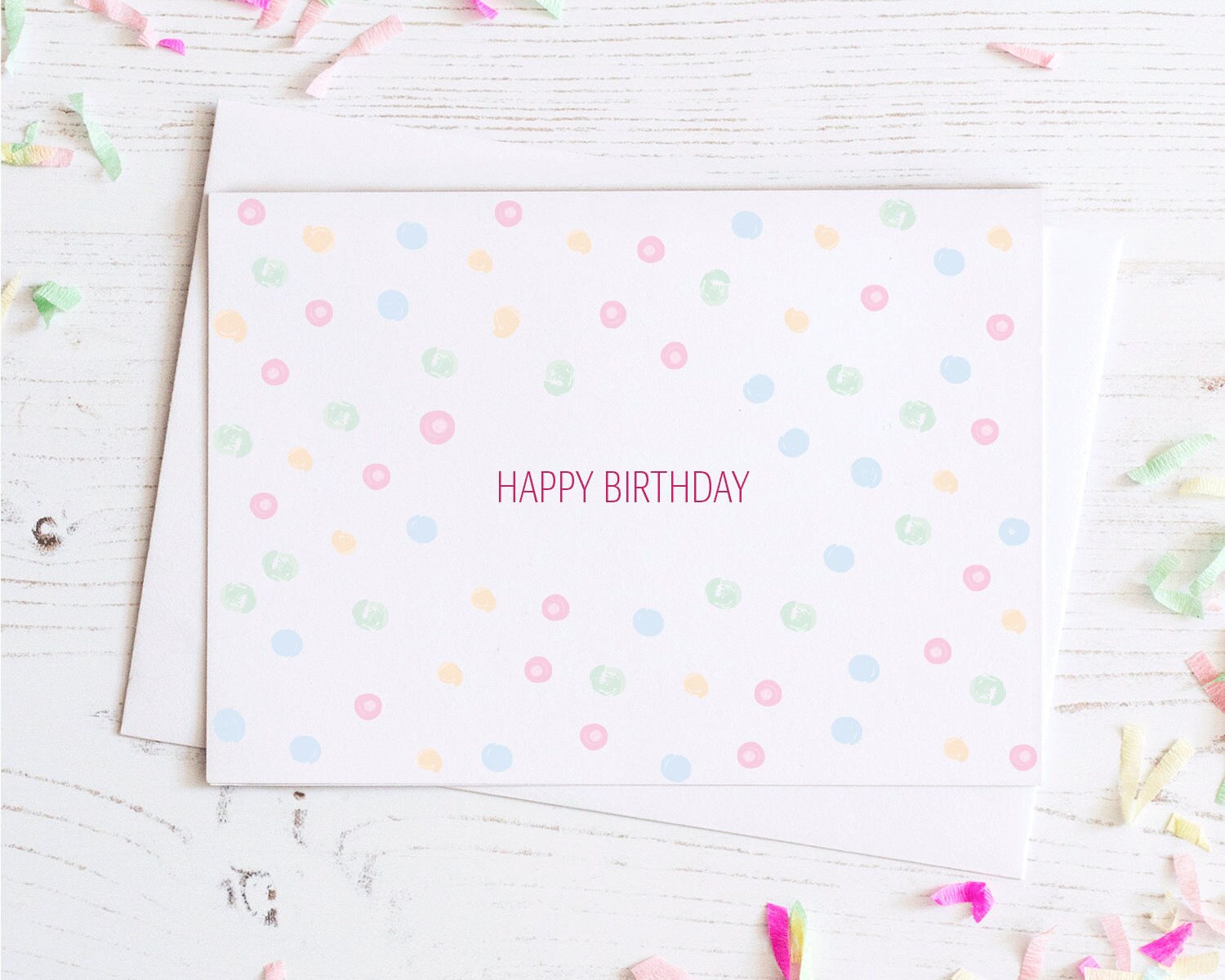 Polka Dot Birthday Card Set: Simple Multi-color Design - Etsy