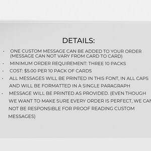 Custom Message Add-on for Folded Cards - Etsy