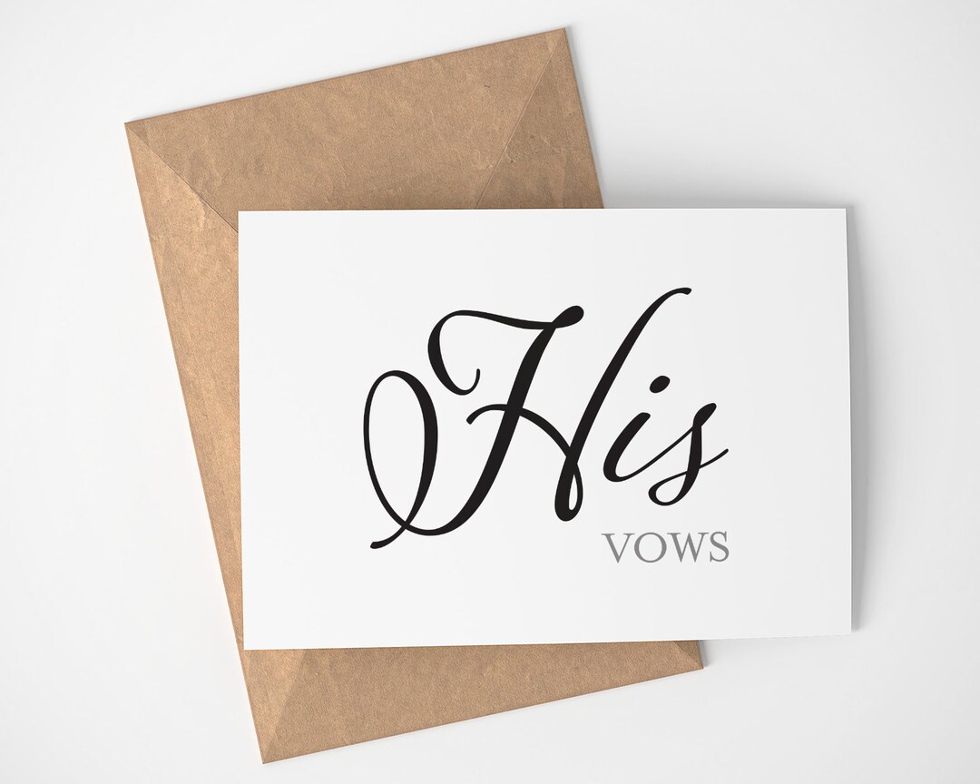His Vows | Wedding Day Cards - Wedding - Bride & Groom Cards - His and ...