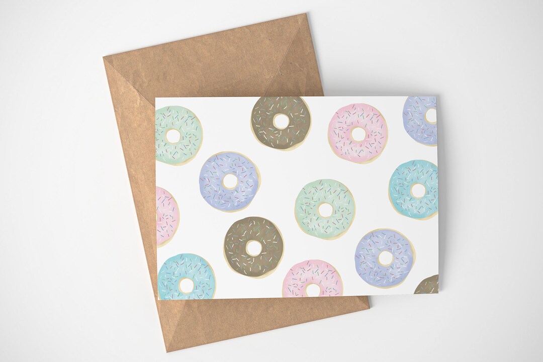 Donut Note Cards | Donuts - Sprinkles - Blank Note Cards - Stationary ...