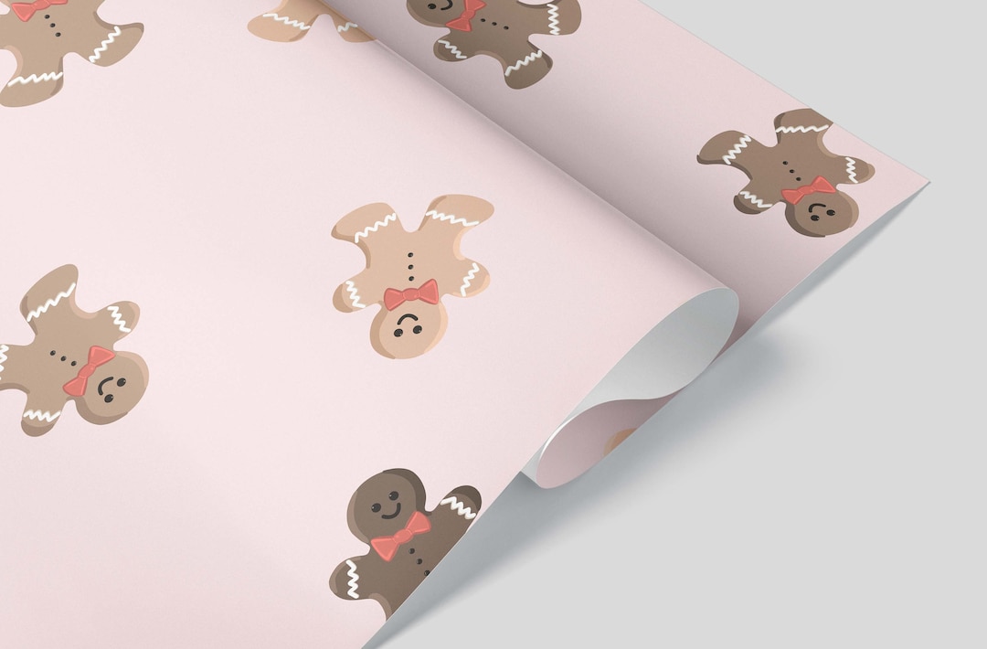 Gingerbread Wrapping Paper - Christmas Gift Wrap - Aesthetic Wrapping ...