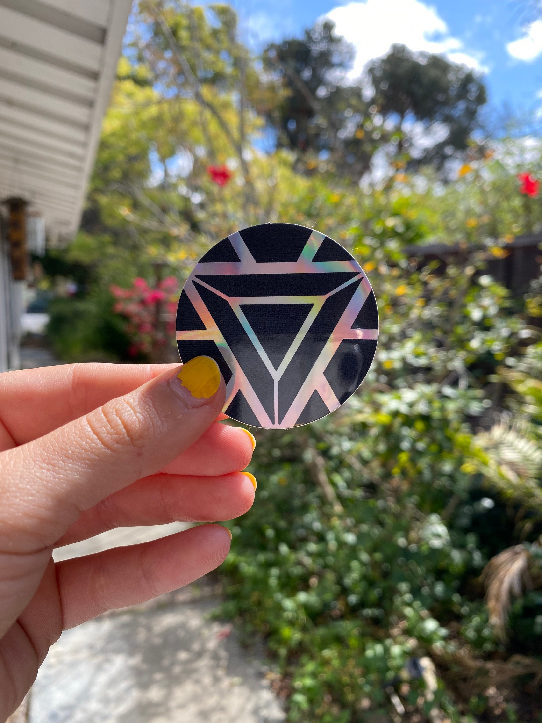 Tony Starks Heart/Arc Reactor Holo Sticker | Etsy