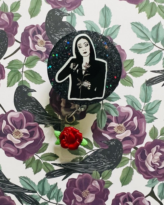 Morticia Inspired Badge Reel - Etsy