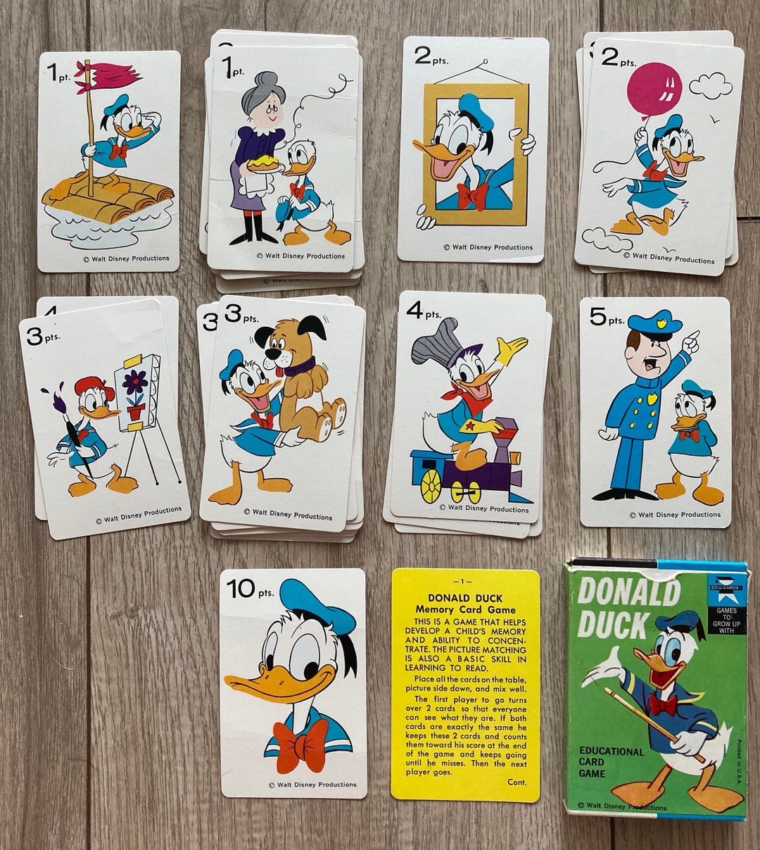 Vintage Disney Donald Duck Ed U Cards - Etsy