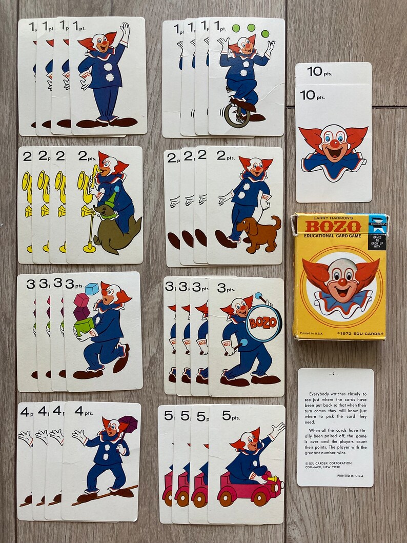 Vintage Bozo the Clown Ed U Cards Full Set - Etsy