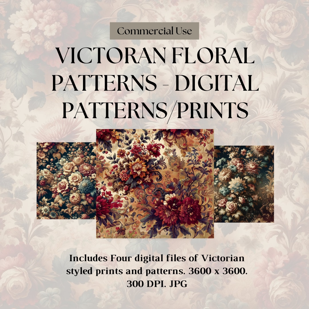 Victorian Florals - Digital Prints - Beautiful Vintage Style Textures ...