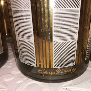 Georges Briard Mid Century Barware Gold and Whie - Etsy