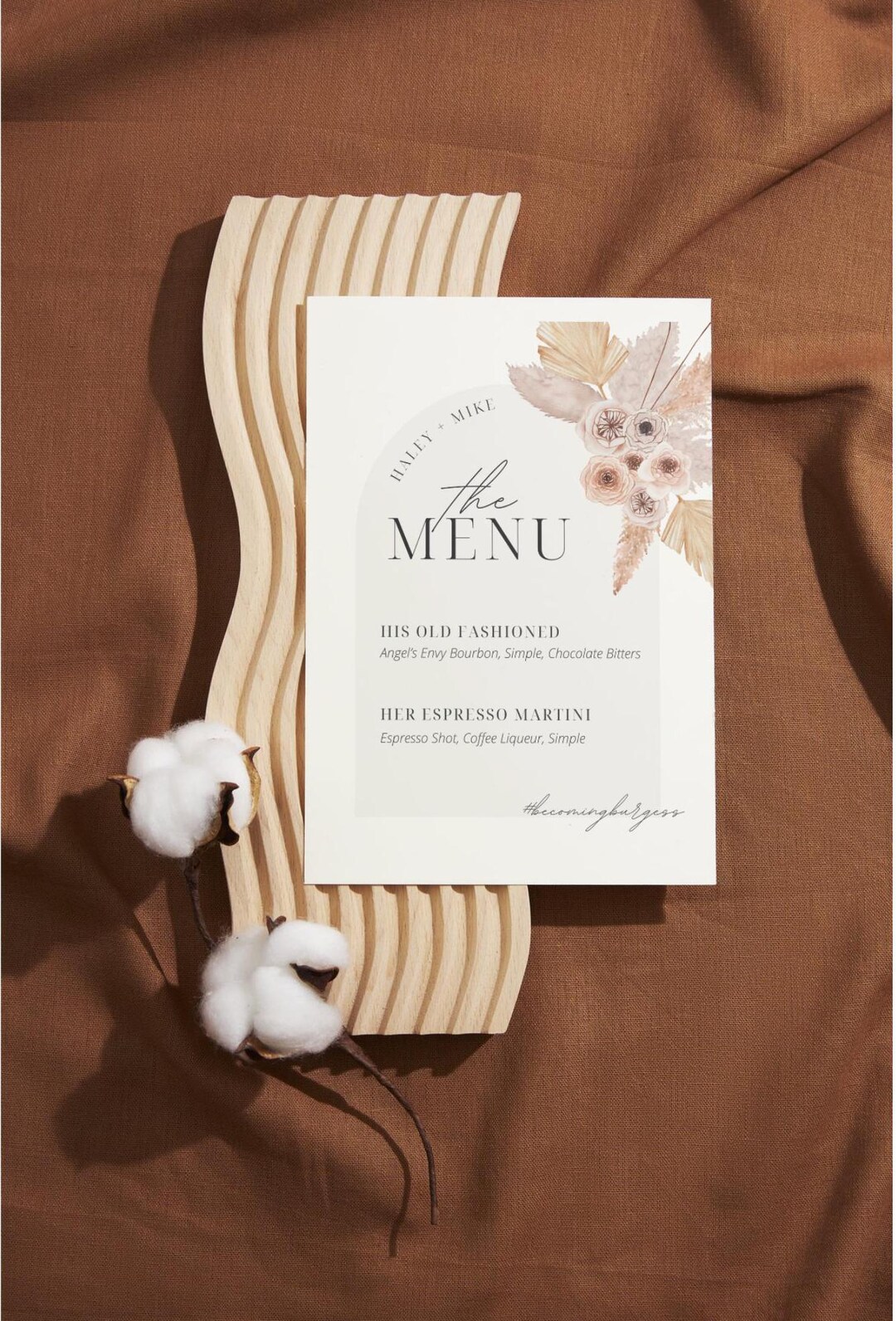 Signature Drink Sign, Custom Bar Menu Template, Bohemian Printable Bar ...