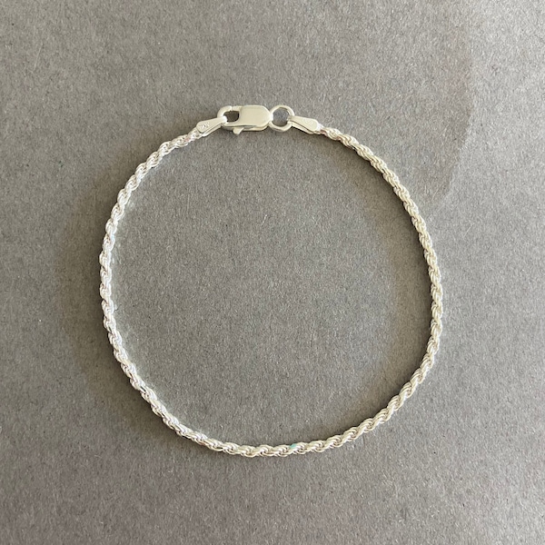 Womens Silver Rope Chain Bracelet - Etsy
