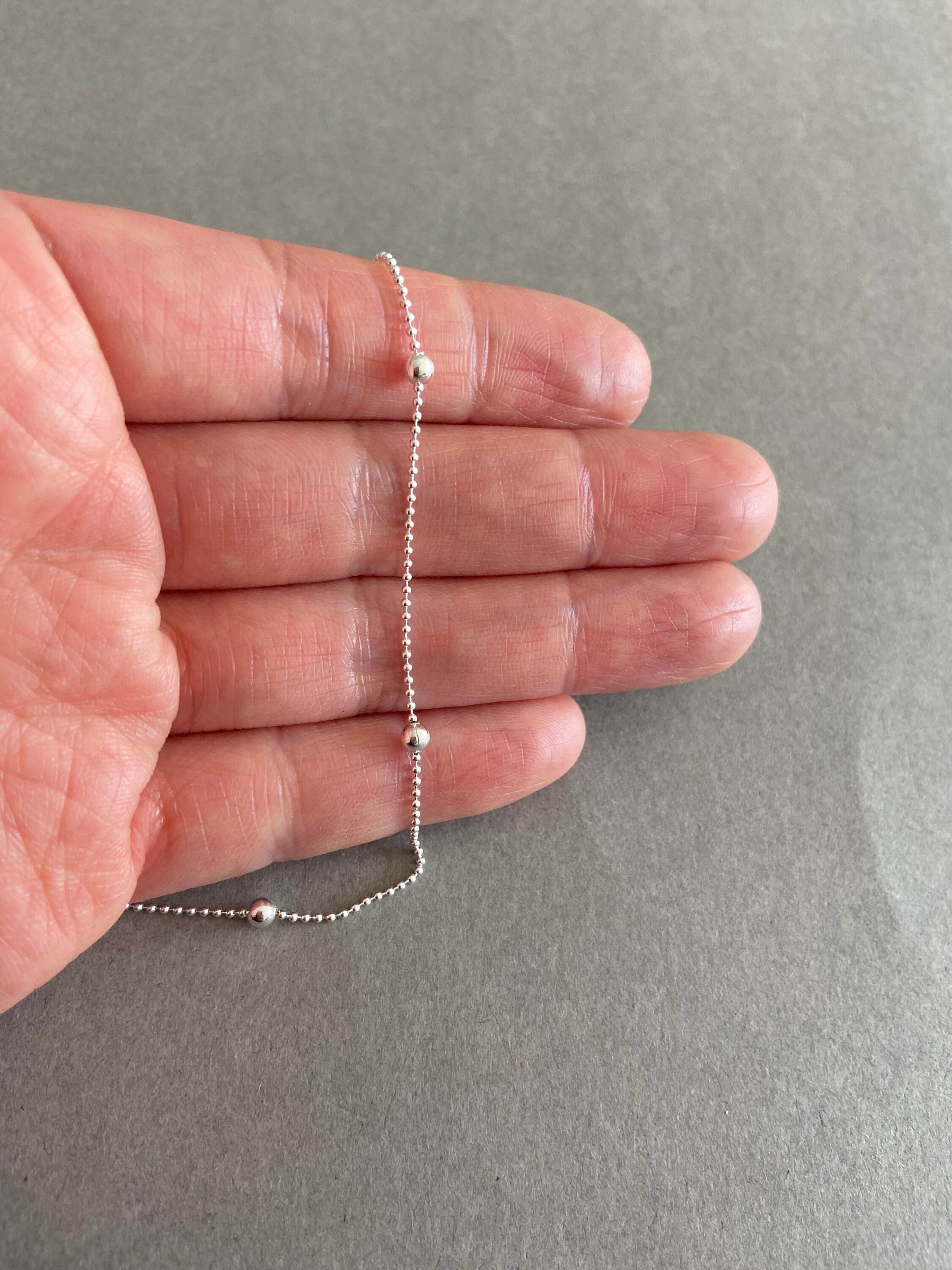 Sterling Silver "bead Chain" Necklace Chain - Etsy
