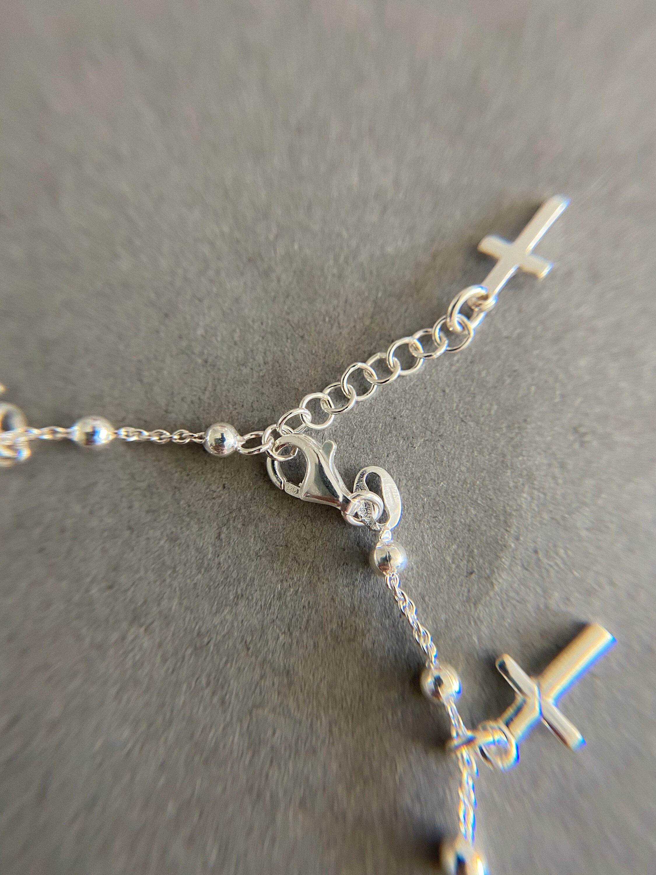 Sterling Silver Cross and Angel Chain Bracelet Sterling - Etsy
