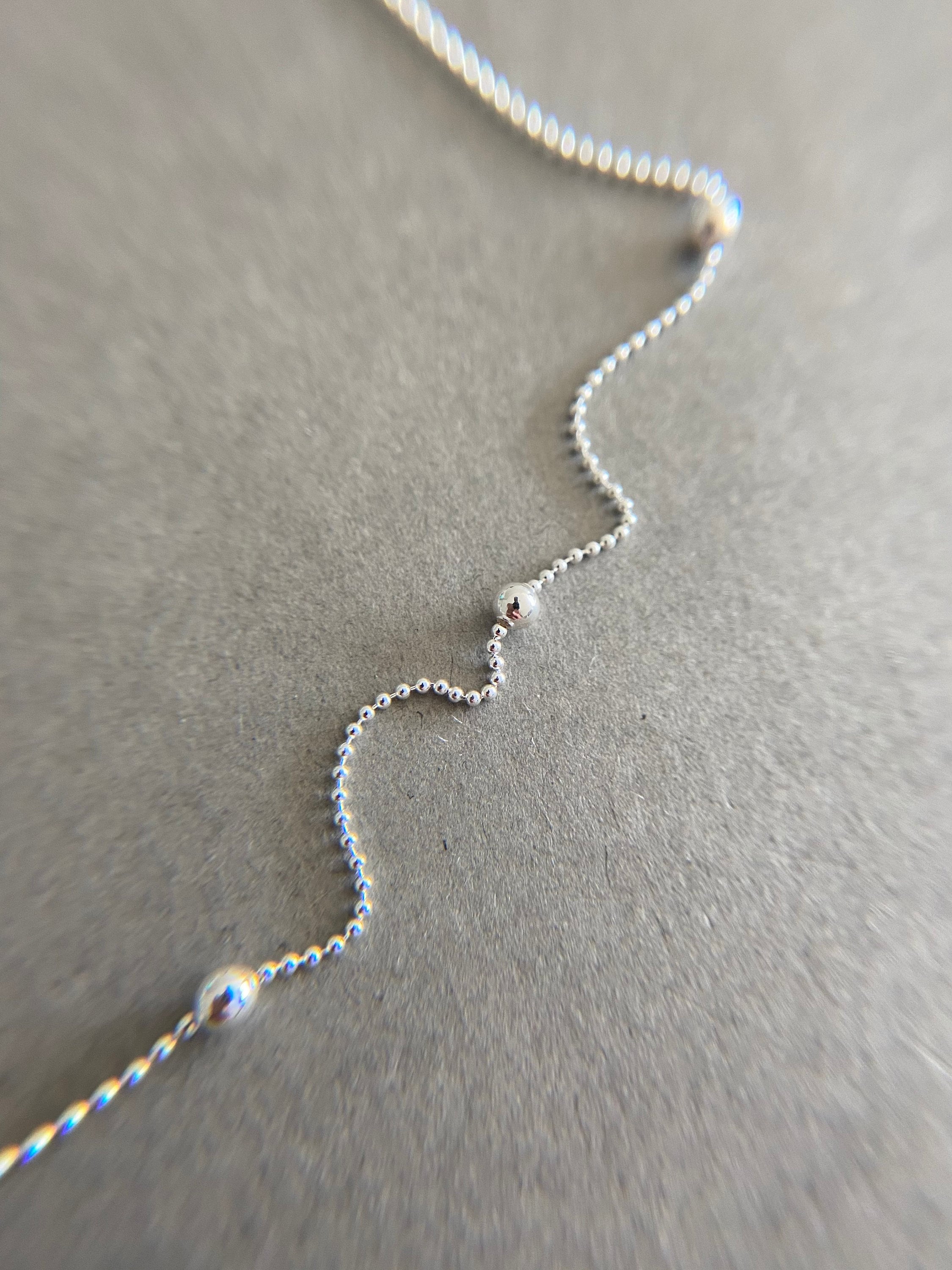 Sterling Silver bead Chain Necklace Chain - Etsy