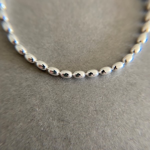 Sterling Silver Rice Bead Chain Bracelet - Sterling Silver - Etsy