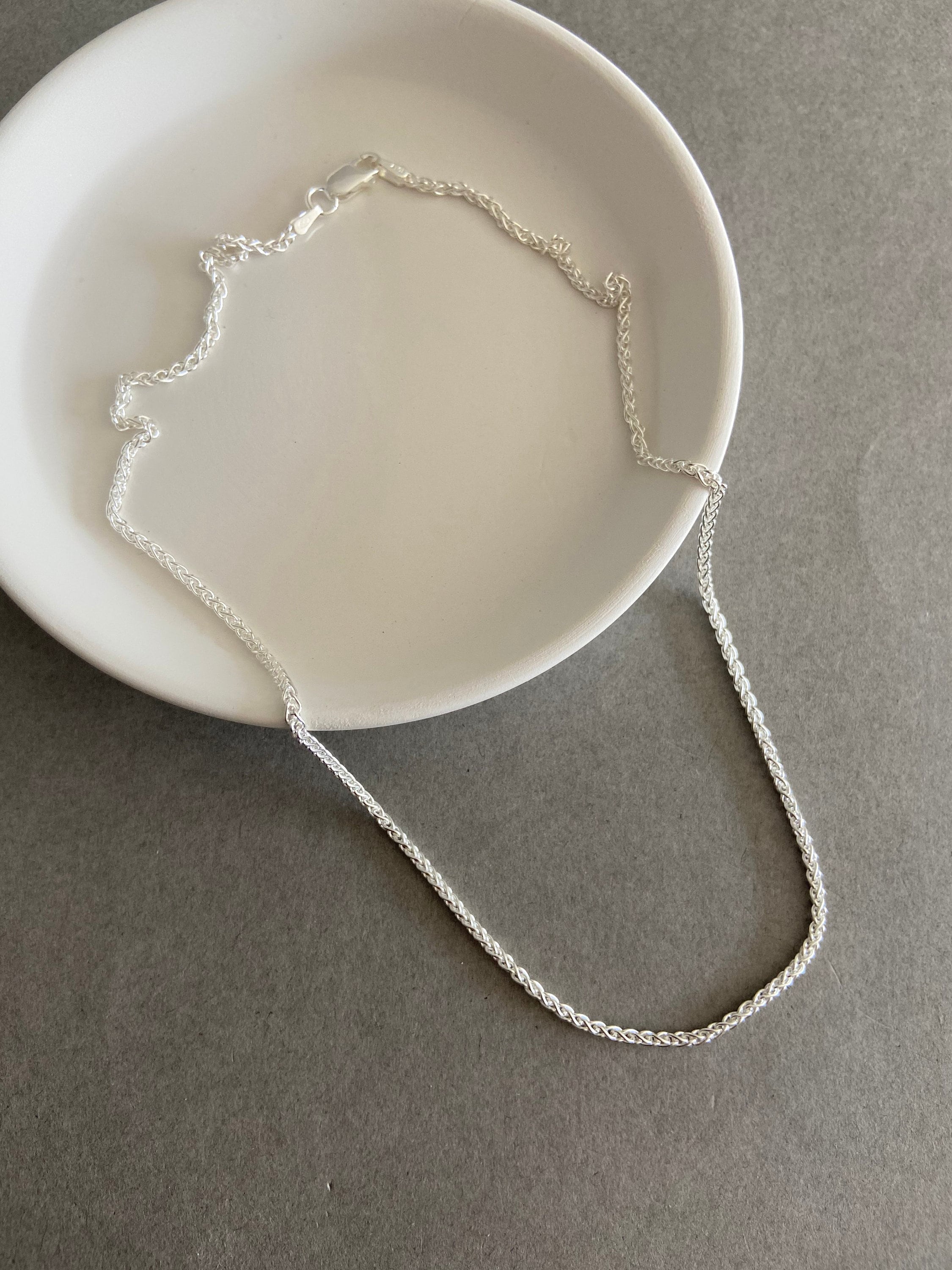 Sterling Silver wheat Chain Necklace Chain - Etsy