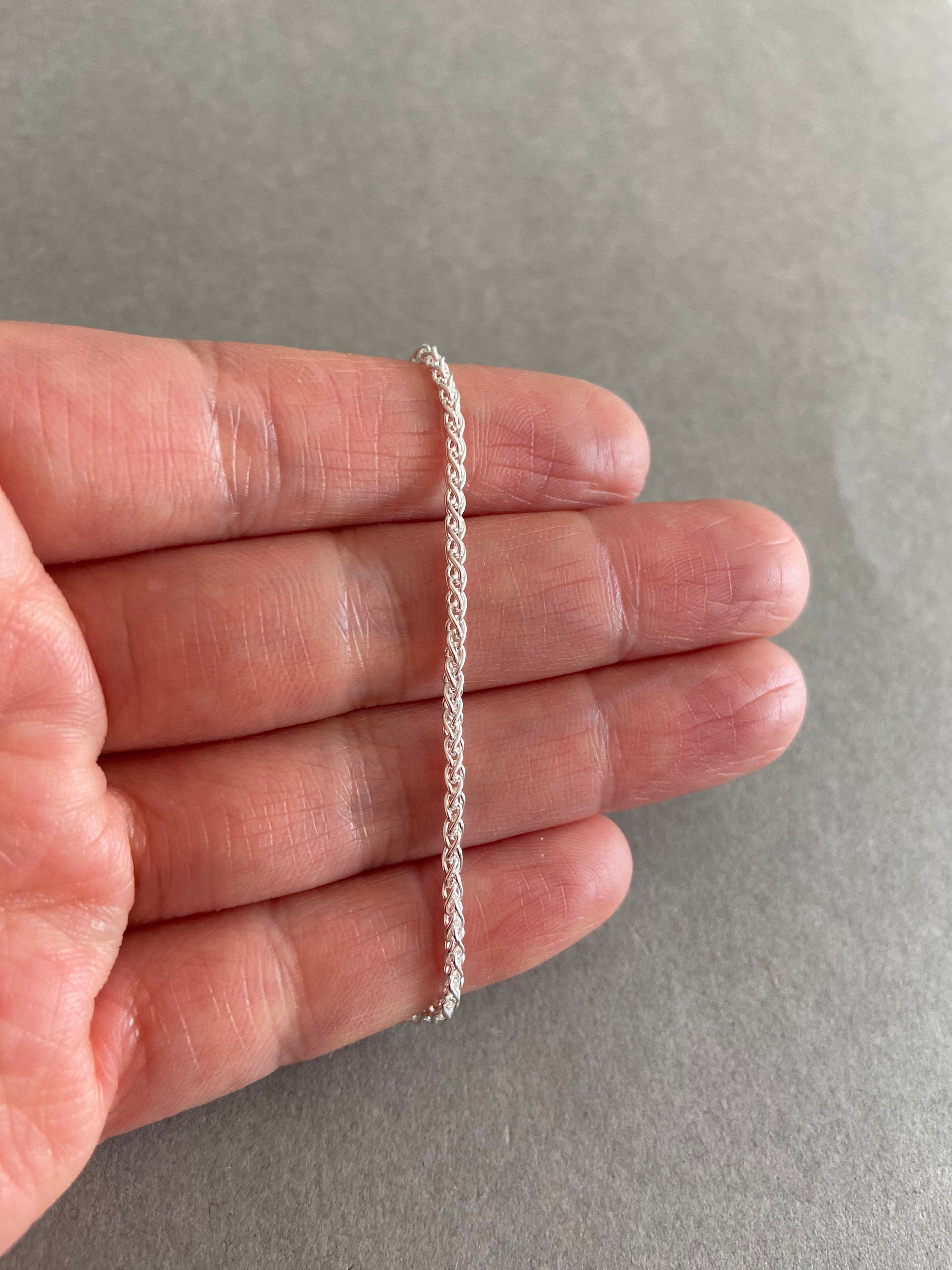 Sterling Silver wheat Chain Necklace Chain - Etsy