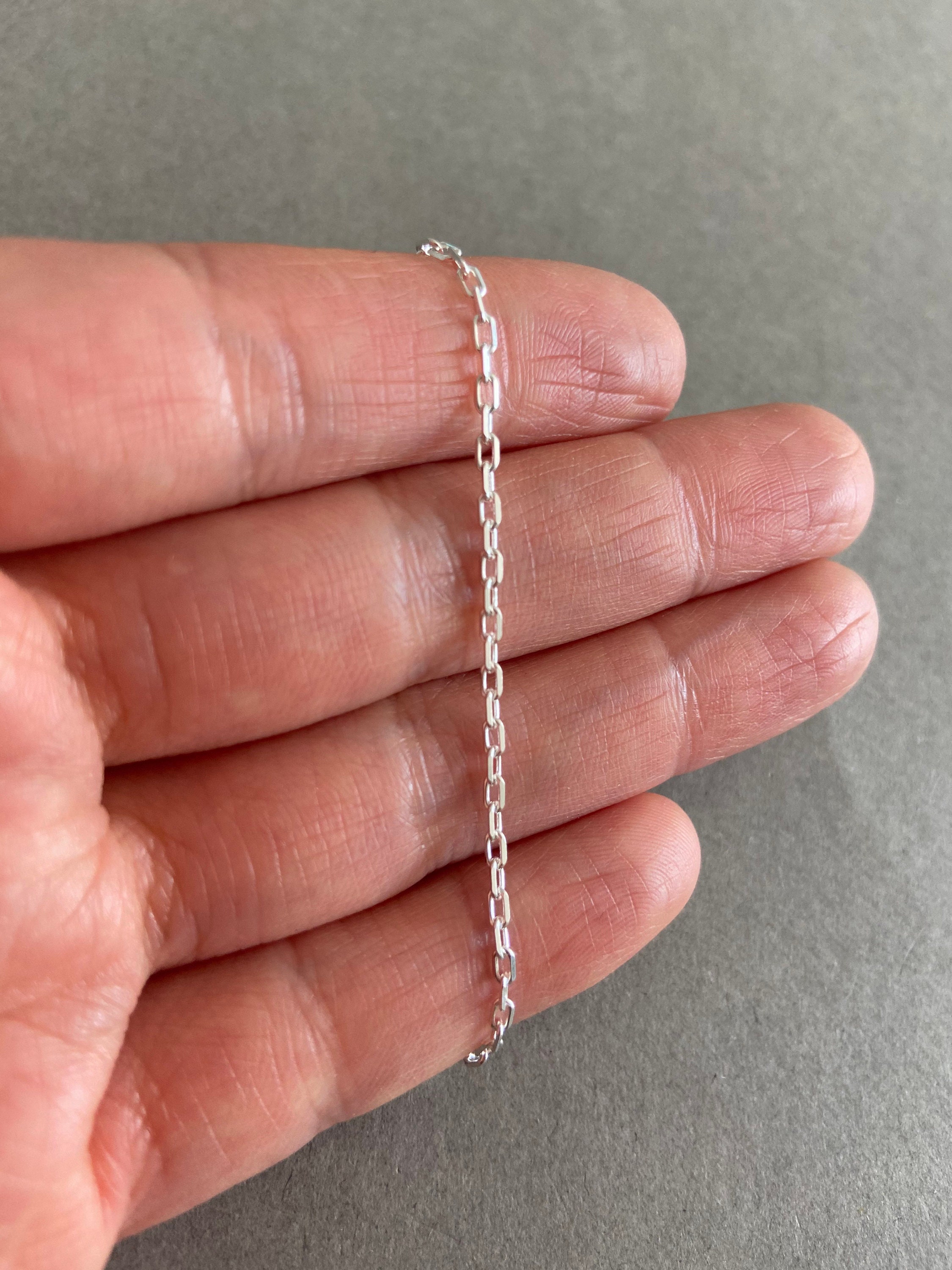 Sterling Silver anchor Chain Necklace Chain - Etsy