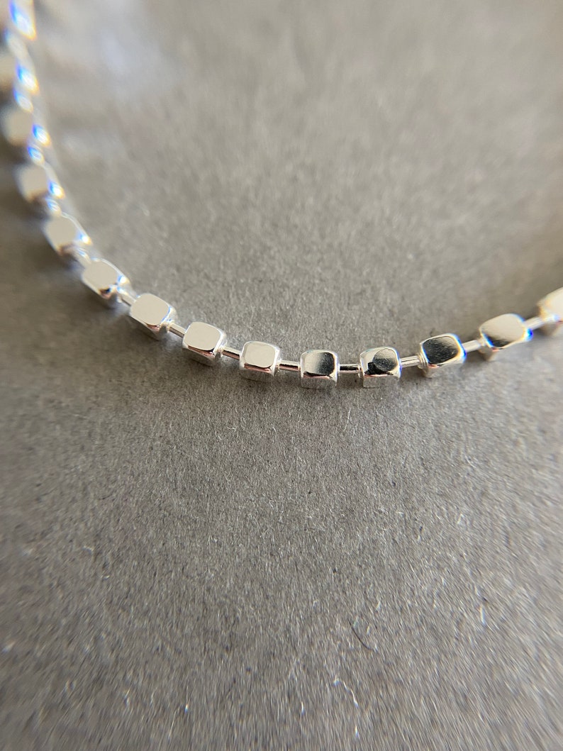 Sterling Silver Cube Chain Bracelet Sterling Silver - Etsy