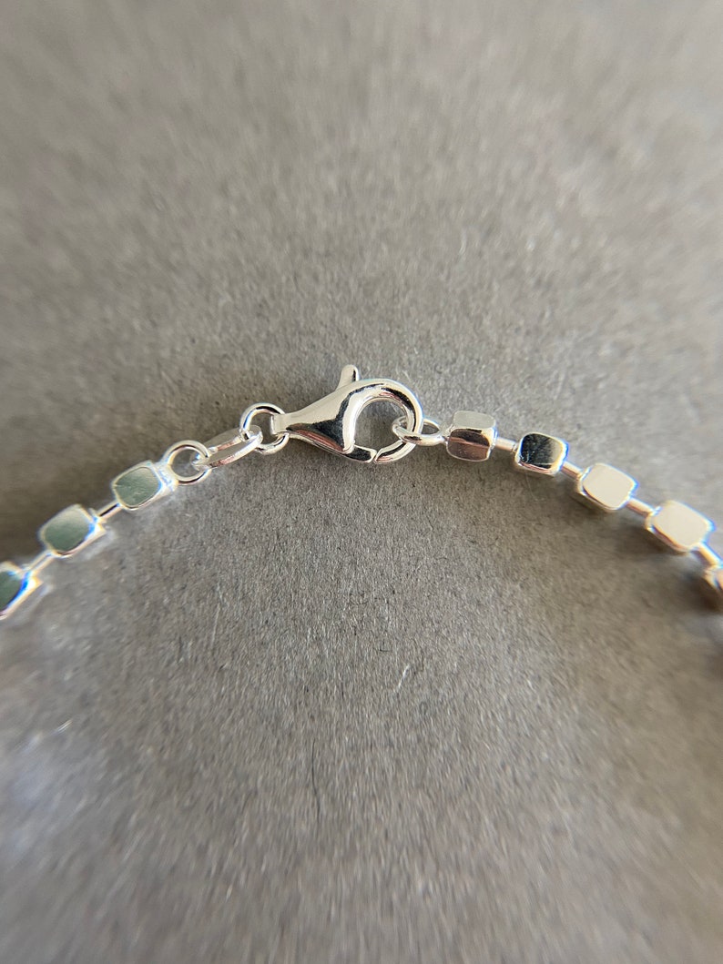 Sterling Silver Cube Chain Bracelet Sterling Silver - Etsy
