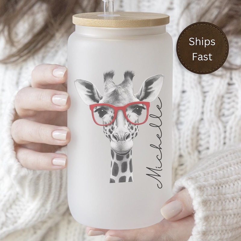 Giraffe Glass Cups - Etsy